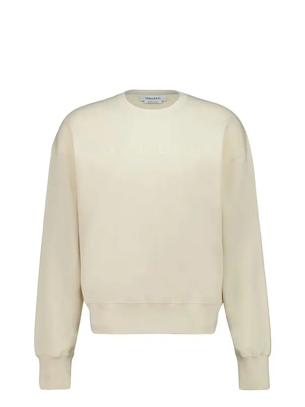 Alexander McQueen Flocked Logo Sweatshirt - Cream