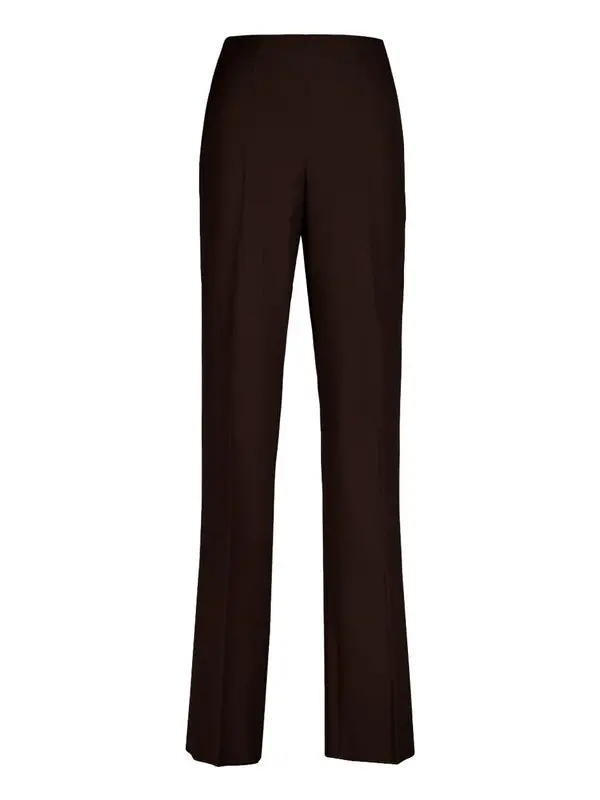 FERRAGAMO Wool Pleated Trousers - Brown