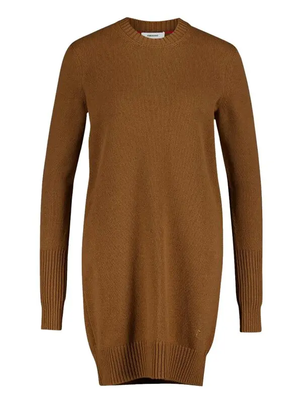 FERRAGAMO Cashmere Mini Dress - Brown
