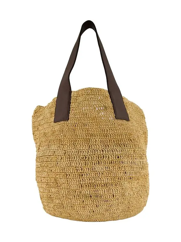 SENSI STUDIO El Viajero Straw And Leather Handbag - Brown