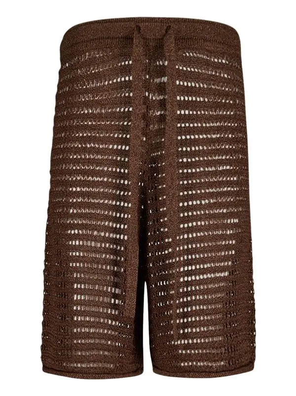 Commas Open-knit Shorts - Brown