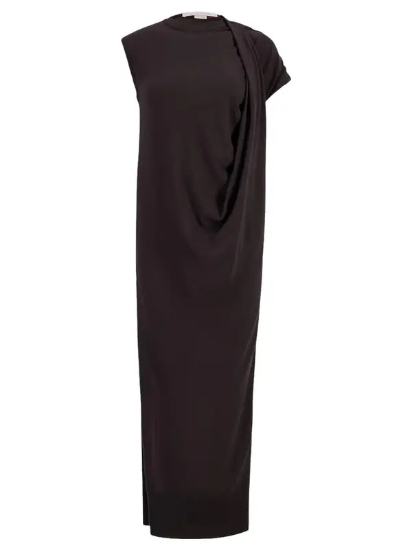 Stella McCartney Asymmetric Draped Maxi Dress - Brown