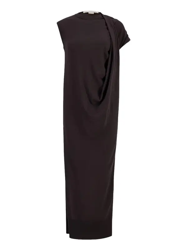 Stella McCartney Asymmetric Draped Maxi Dress - Brown