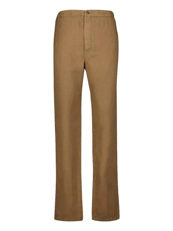 Boglioli Tailored Linen Trousers - Brown