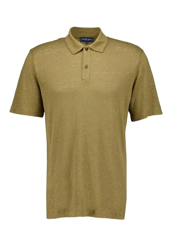 Frescobol Carioca Spinach Mello Linen Polo - Brown