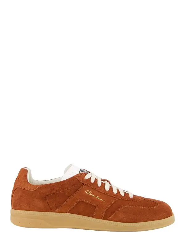 Santoni Suede Dbs Oly Sneaker - Brown