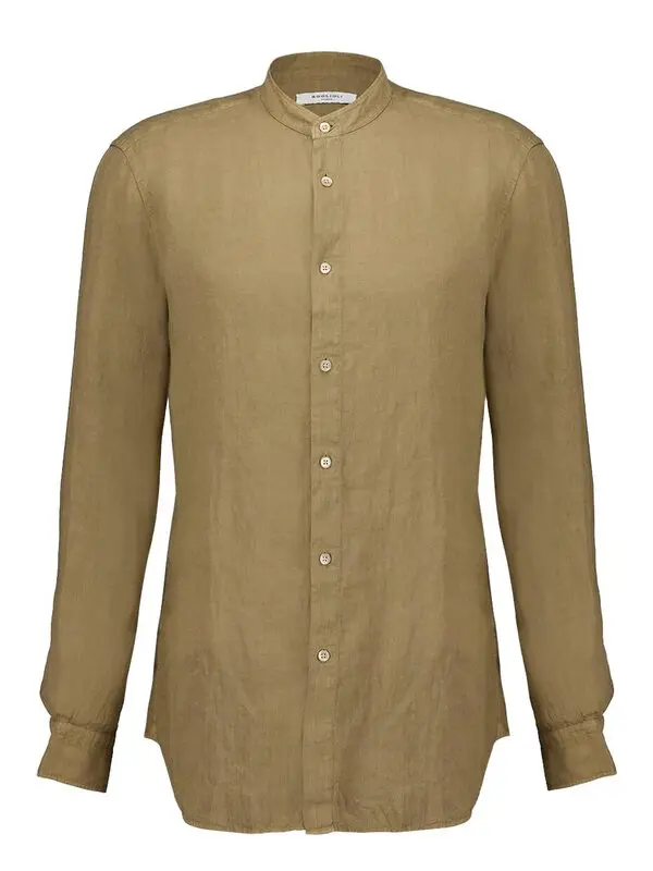 Boglioli Garment-dyed Linen Shirt - Brown