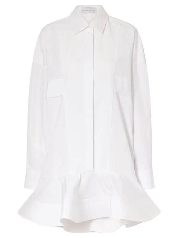 Stella McCartney Piqué-trimmed Cotton-poplin Mini Dress - White