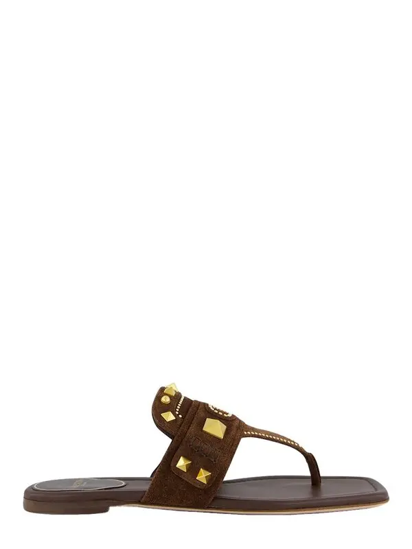 Valentino Garavani Vg Plaster Caster Thong Sandals - Brown