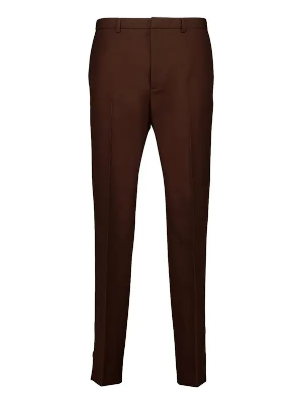 Gucci Embossed Wool Twill Trousers - Brown