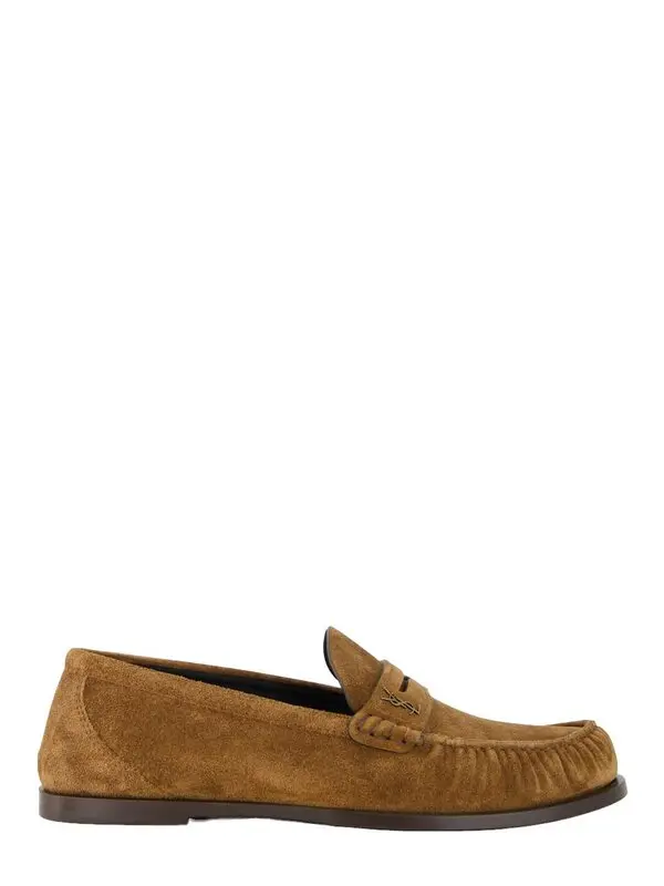 Saint Laurent Laurent Suede Loafers - Brown