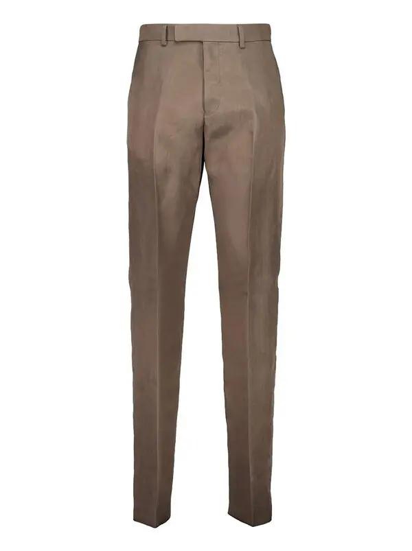 FERRAGAMO Straight-fit Pleated Trousers - Brown