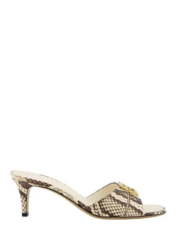 Fendi Ayers Snakeskin Sandals - Brown