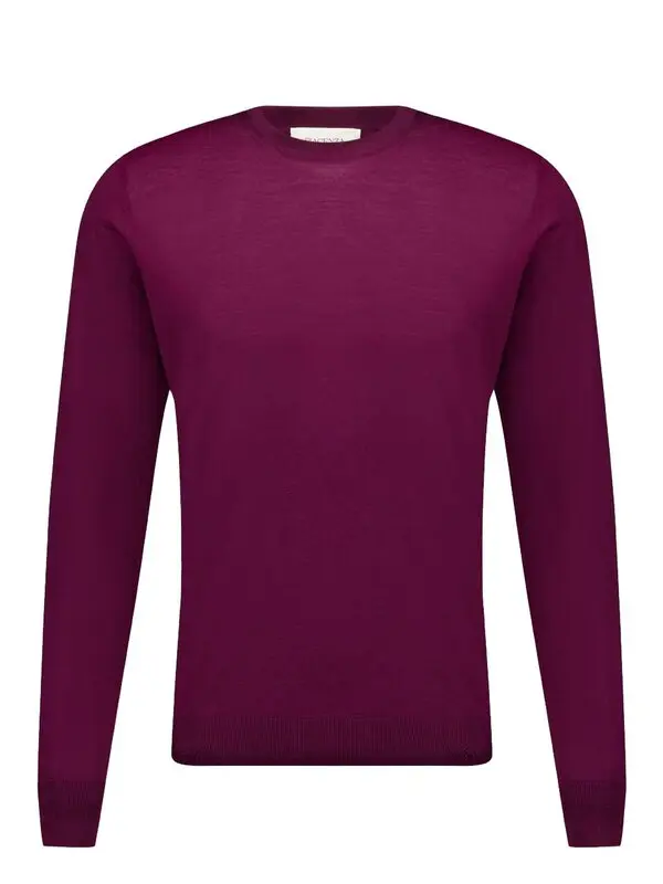 PIACENZA CASHMERE 1733 Fine Merino Wool Crewneck - Burgundy