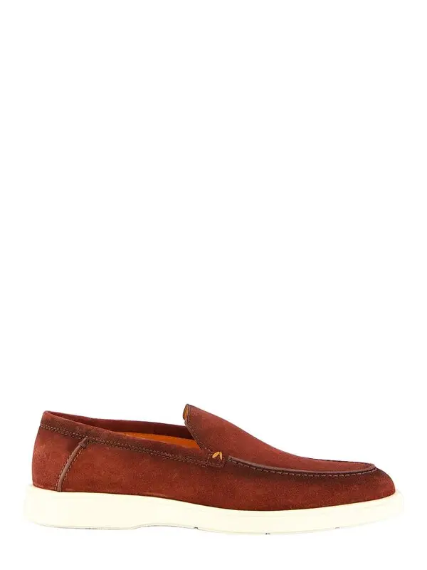 Santoni Nubuck Loafer - Burgundy