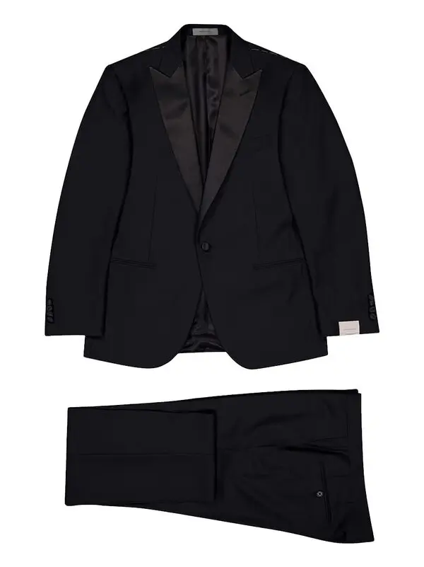 Corneliani Single-breasted Virgin-wool Suit - Black