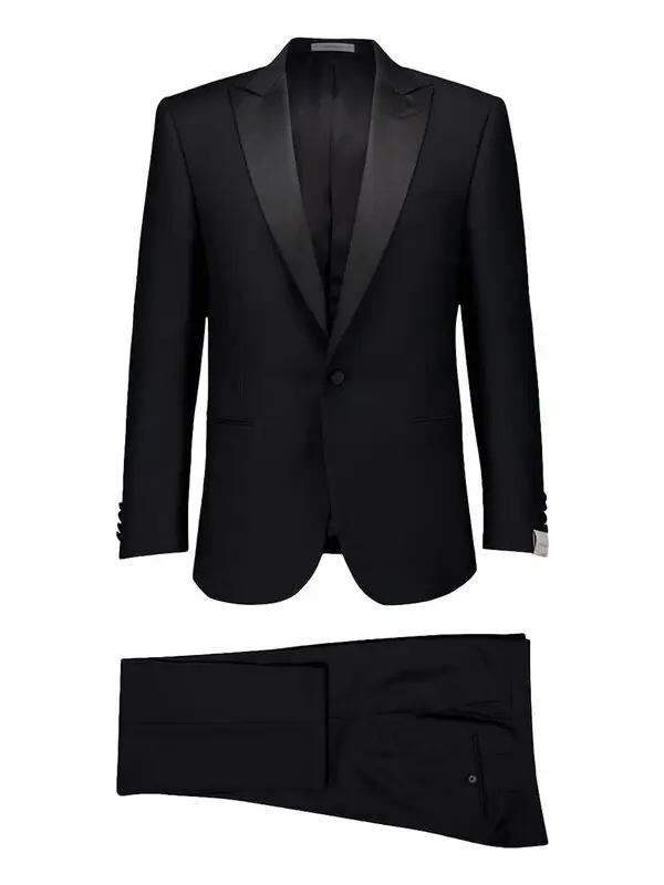 Corneliani Single-breasted Virgin-wool Suit - Black