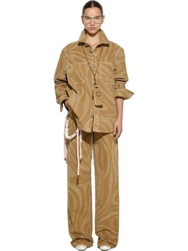 Emilio Pucci Marmo Print Canvas Jacket - Brown