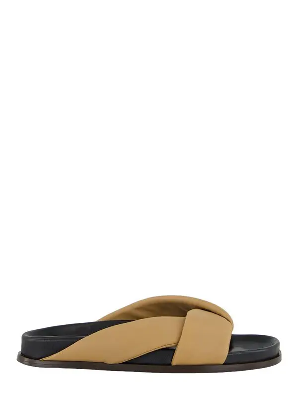 EMME PARSONS Nappa Folded Slides - Brown