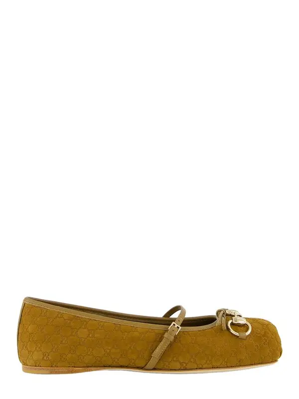 Gucci Gg Horsebit Ballet Flat - Brown