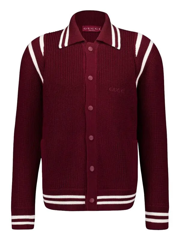 Gucci Knit Cardigan - Burgundy