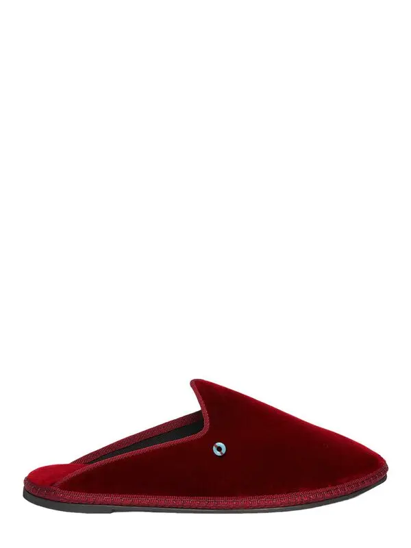 PIEDATERRE Dandy Sipario Velvet Slippers - Burgundy