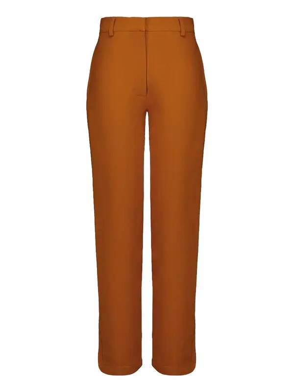 PAULA Ankle Cut Tailored Pants - Brown