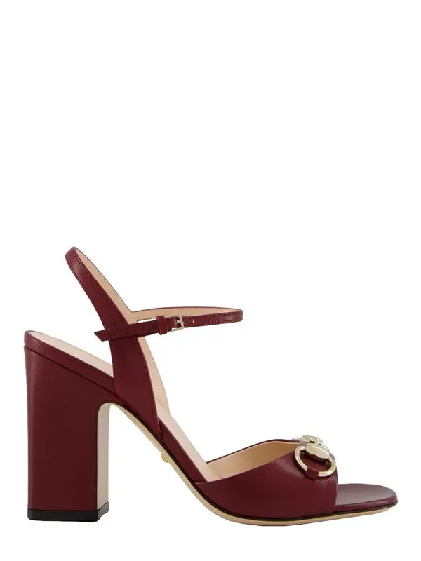 Gucci Horsebit Leather Sandals - Burgundy