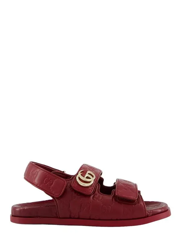 Gucci Rosso Ancora Red Sandals With Double G - Burgundy
