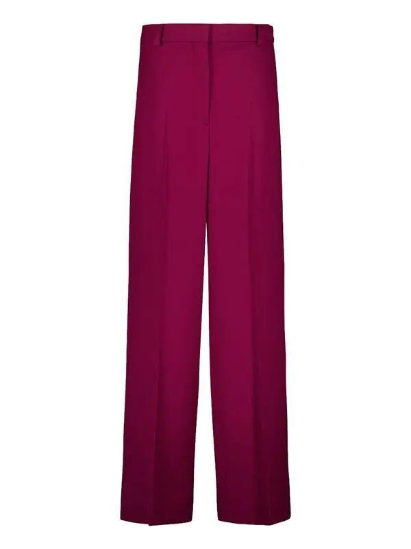 Stella McCartney Loose Fit Flannel Wool Trousers - Burgundy