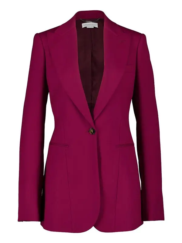 Stella McCartney Slim Fit Flannel Blazer - Burgundy