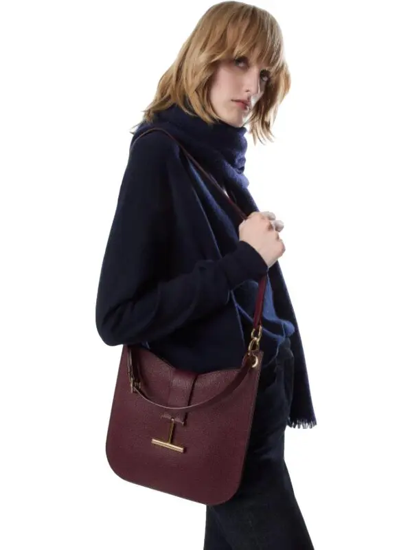 TOM FORD Tara Small Shoulder Bag - Burgundy