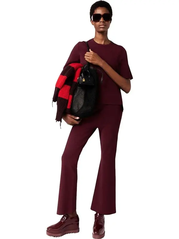 Stella McCartney Knit Flared Trousers - Burgundy