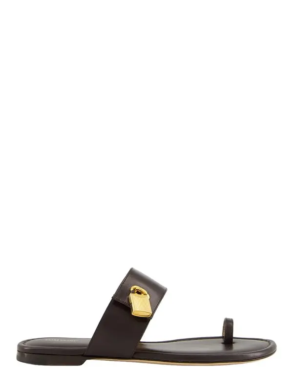 TOM FORD Flat Leather Sandals - Brown