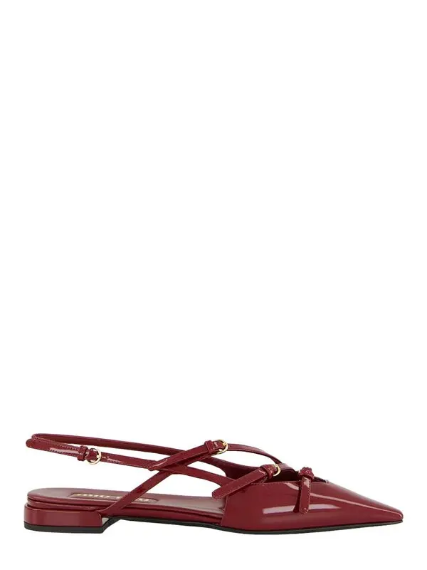 Miu Miu Patent Leather Slingback Ballerinas - Burgundy