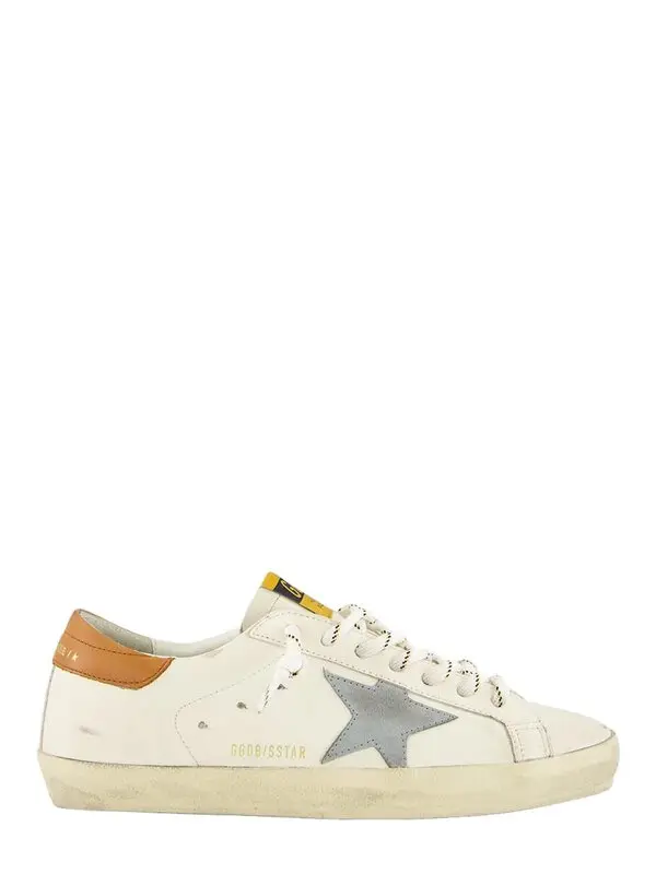 GOLDEN GOOSE White Superstar Leather Sneakers - Brown