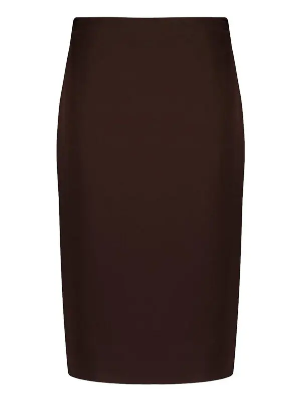 TOM FORD Deep Satin Midi Skirt - Brown