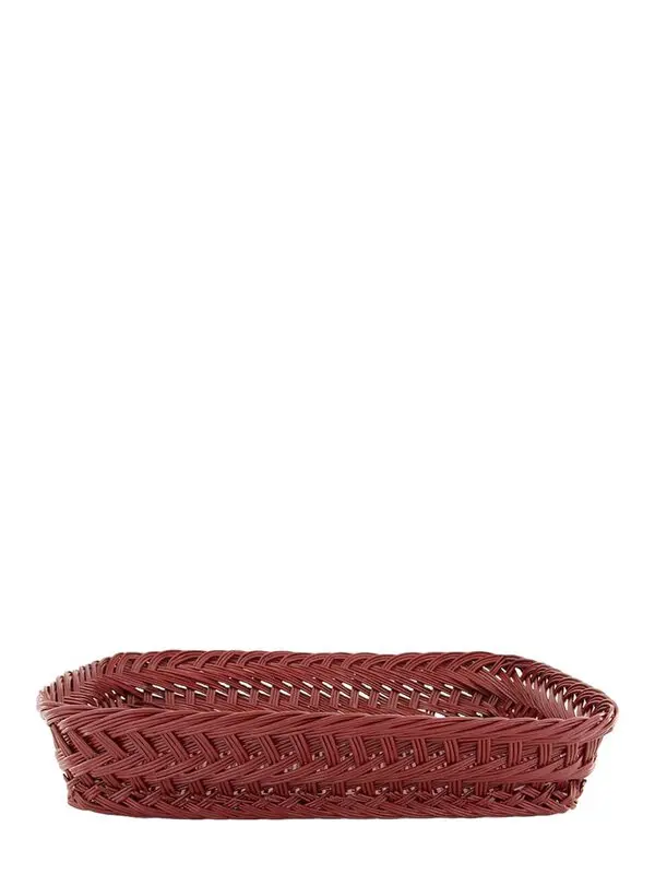 HOUSE OF CAPRICORN Vitória Bordeaux Wicker Medium Tray - Burgundy
