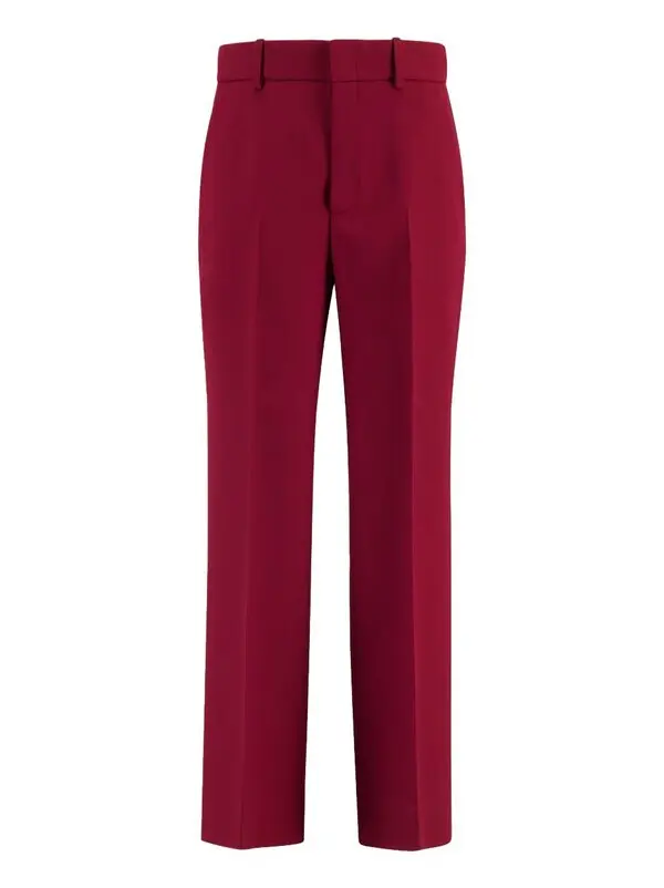 Gucci Straight-leg Wool-silk Trousers - Burgundy