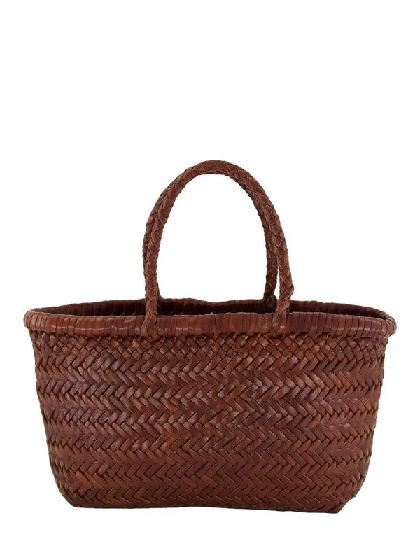 Dragon Diffusion Mini Flat Gora Leather Tote - Brown