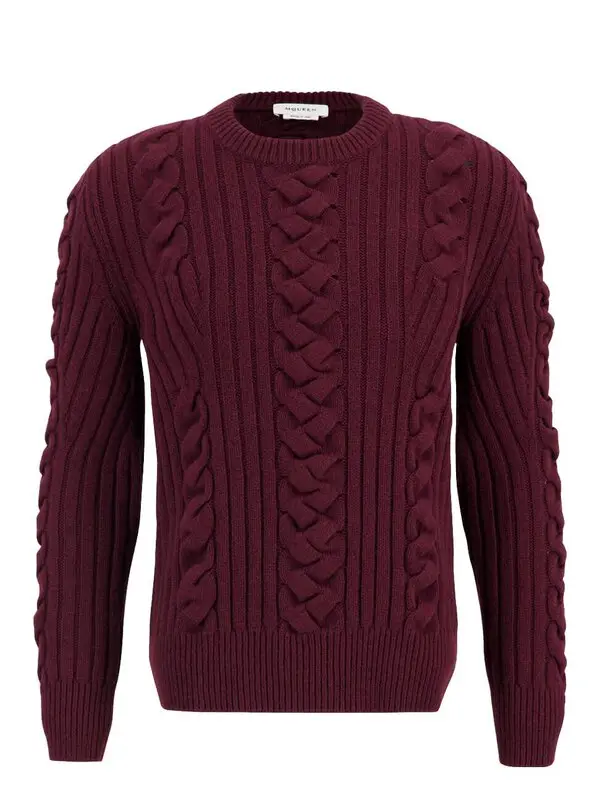 Alexander McQueen Cashmere Cable-knit Jumper - Burgundy