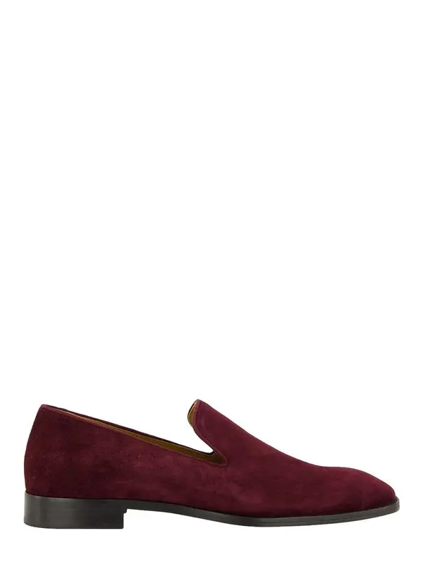 CHRISTIAN LOUBOUTIN Amara Danny Flex Nubuck Moccasins - Burgundy
