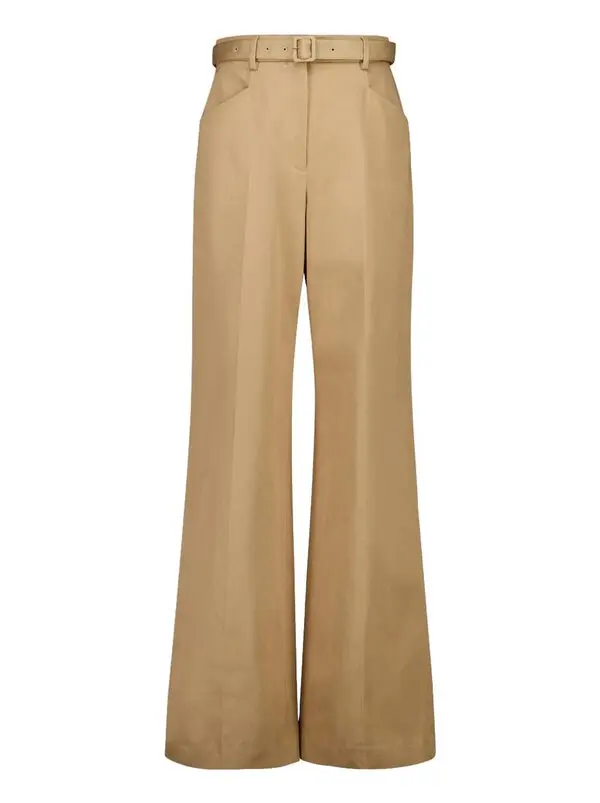 Gabriela Hearst Norman Wide-leg Cotton Trousers - Brown