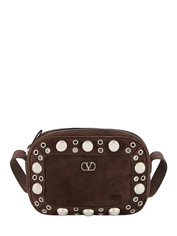 Valentino Garavani Nellcôte Studded Crossbody Bag - Brown