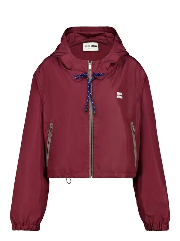 Miu Miu Technical Fabric Blouson Jacket - Burgundy