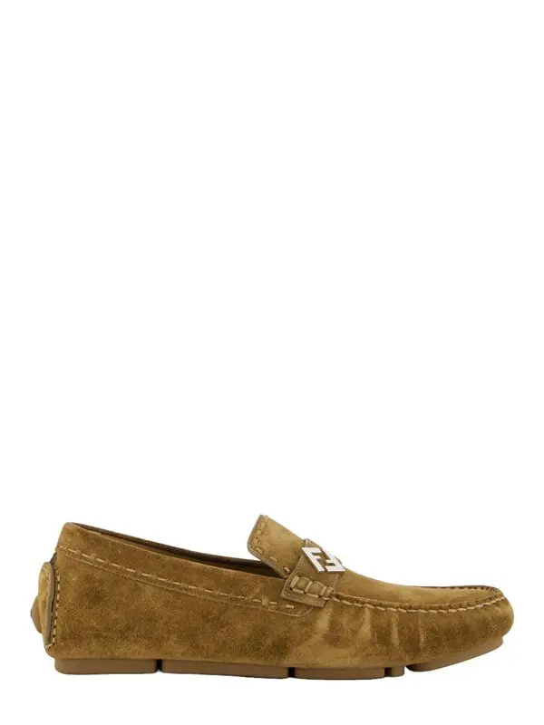 Fendi Suede Ff Driving Loafers - Brown