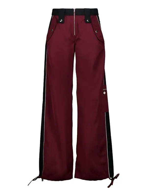 Casablanca Nylon Monogram Raver Trousers - Burgundy