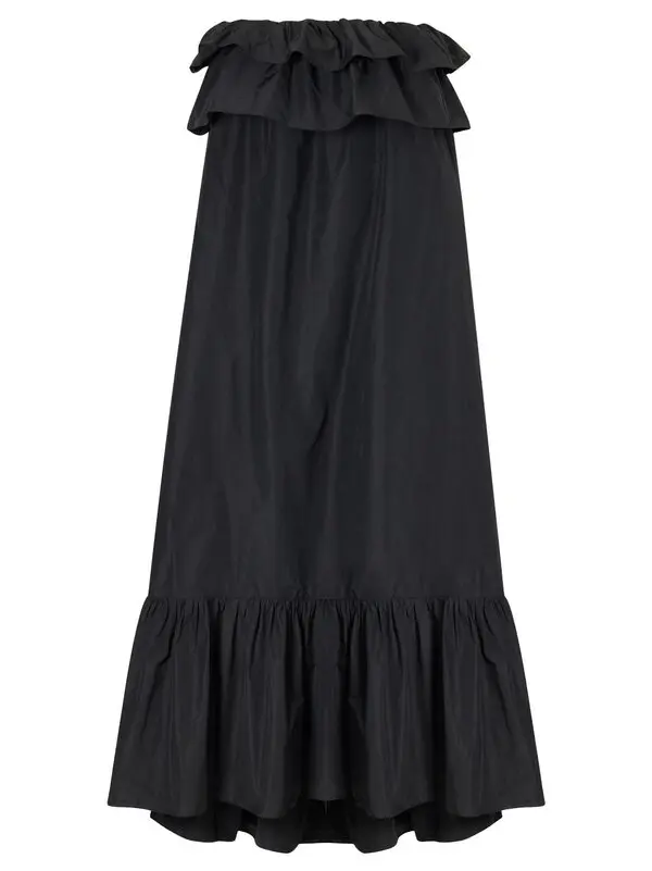 Saint Laurent Ruffled Cotton-blend Poplin Maxi Dress - Black