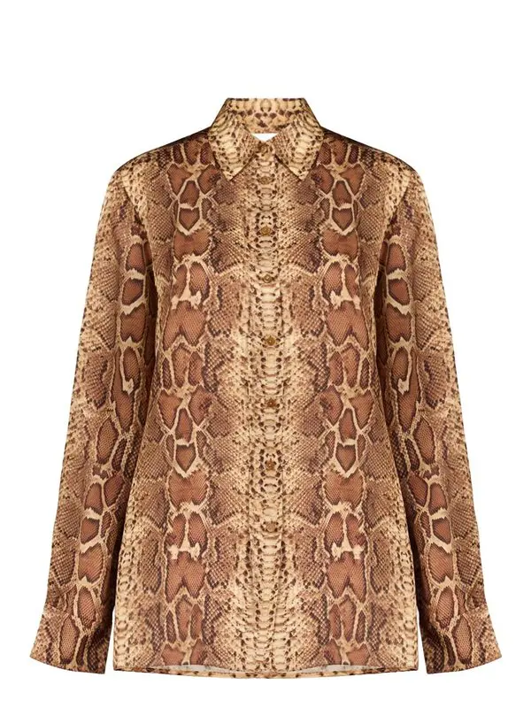 Zimmermann Toffee Snake Hypnotic Shirt - Brown