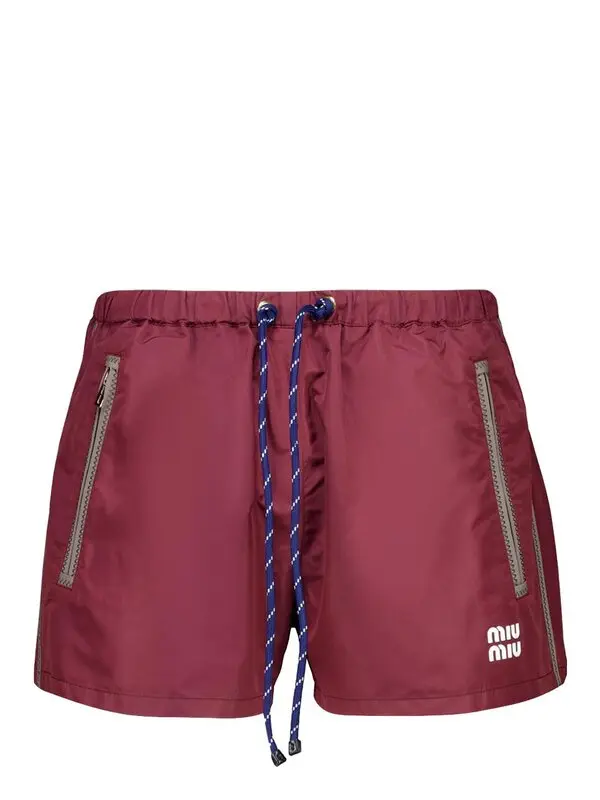 Miu Miu Technical Fabric Shorts - Burgundy